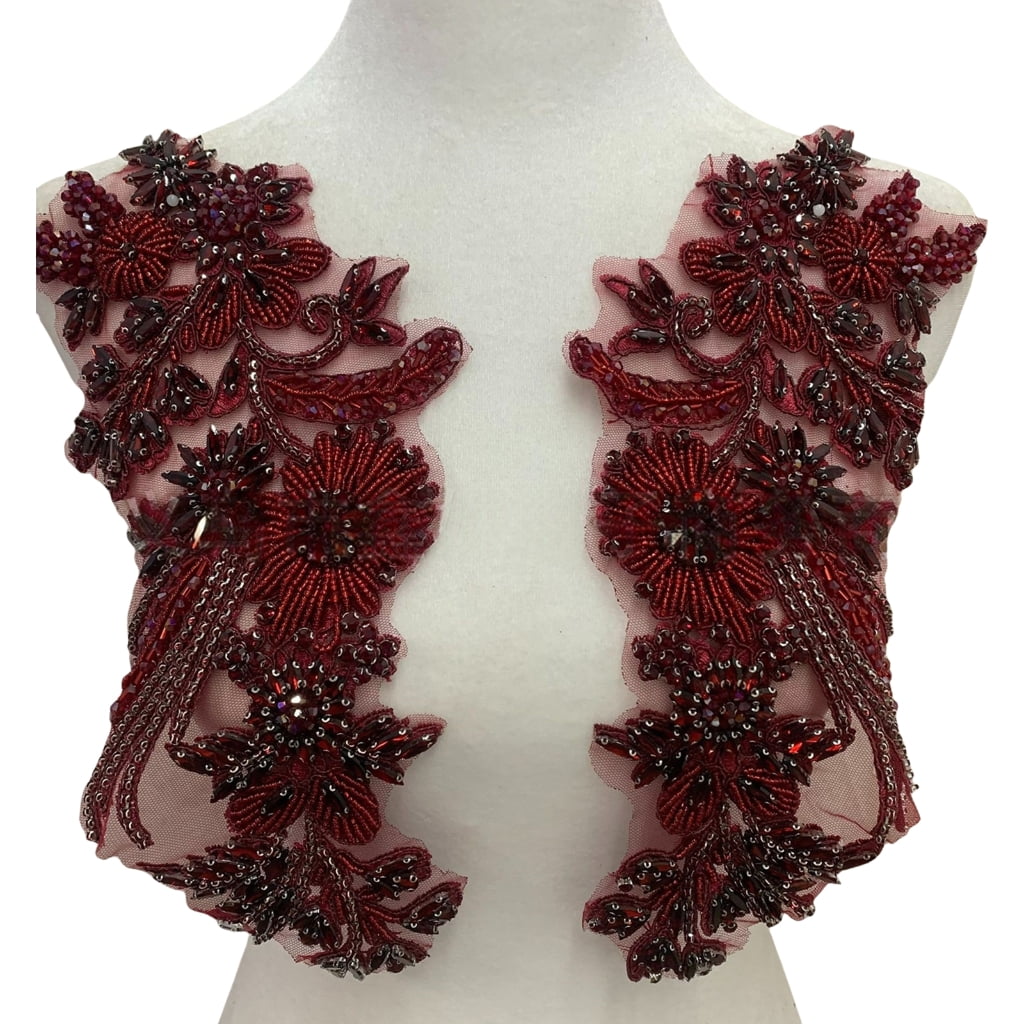 Beadwork Flower Applique Embroidery Patches for Stage Show Costume ...