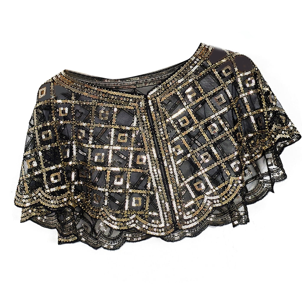 Beadwork Shawl Wedding Party for Costume for Party Masquerade Sparkling ...