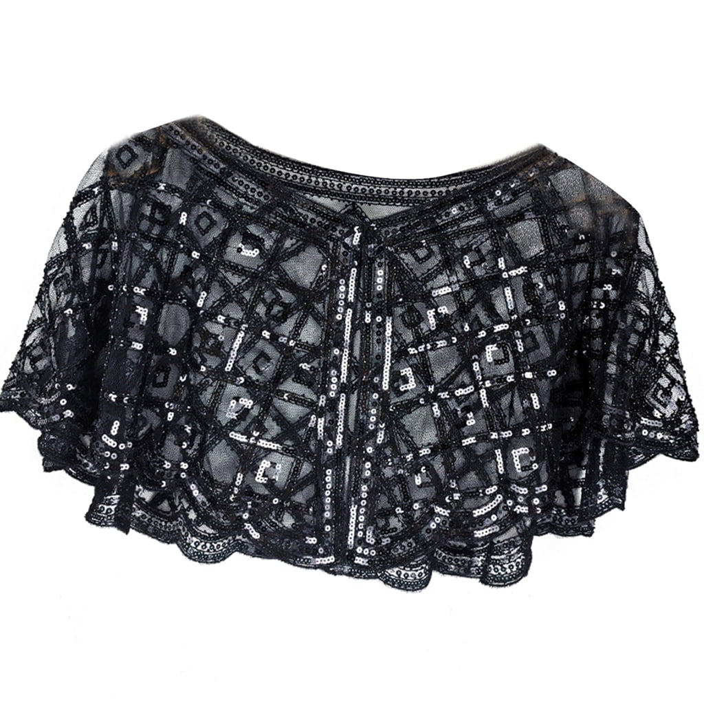 Beadwork Shawl Wedding Party for Costume for Party Masquerade Sparkling ...