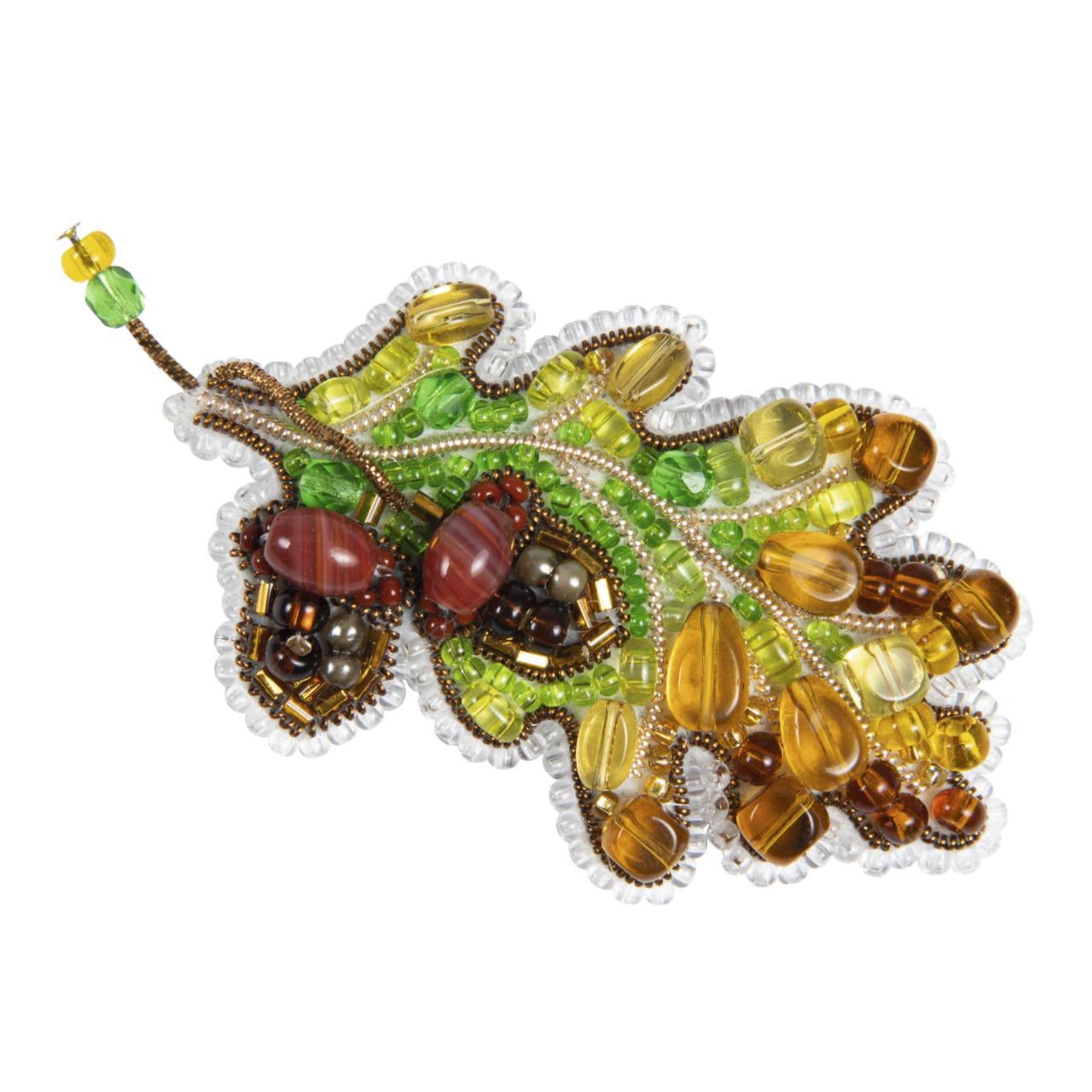 Beadwork kit for creating brooch Crystal Art Oak Leaf BP-334C - Walmart.com