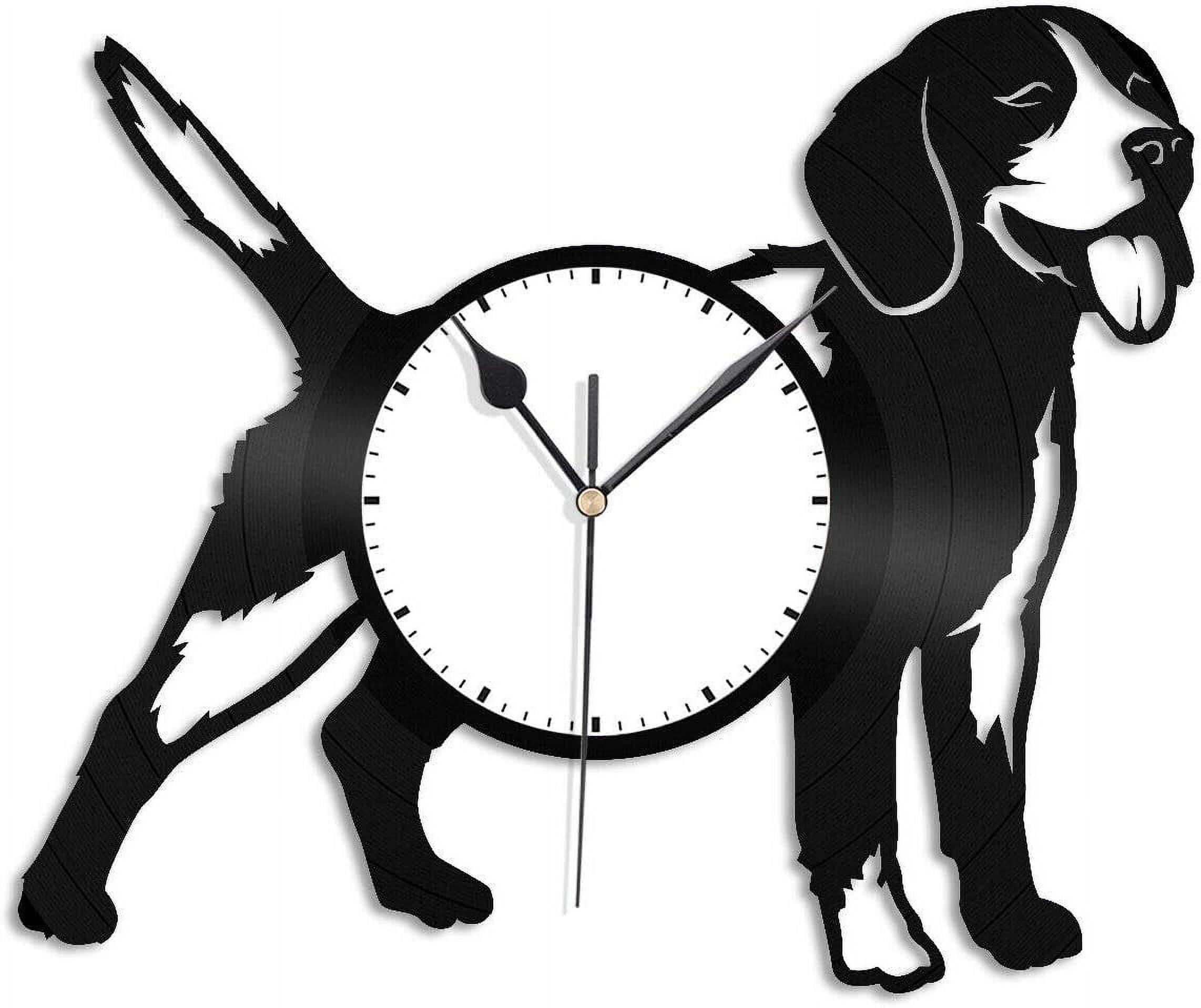 Beagle 3D Wall Clock Vinyl Wall Clock,Vinyl Record Clock Wall Art Unique Room Decorations ...