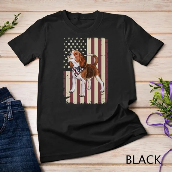 Beagle American Flag Bandana Patriotic 4Th Of July Unisex S-5XL T-Shirt ...