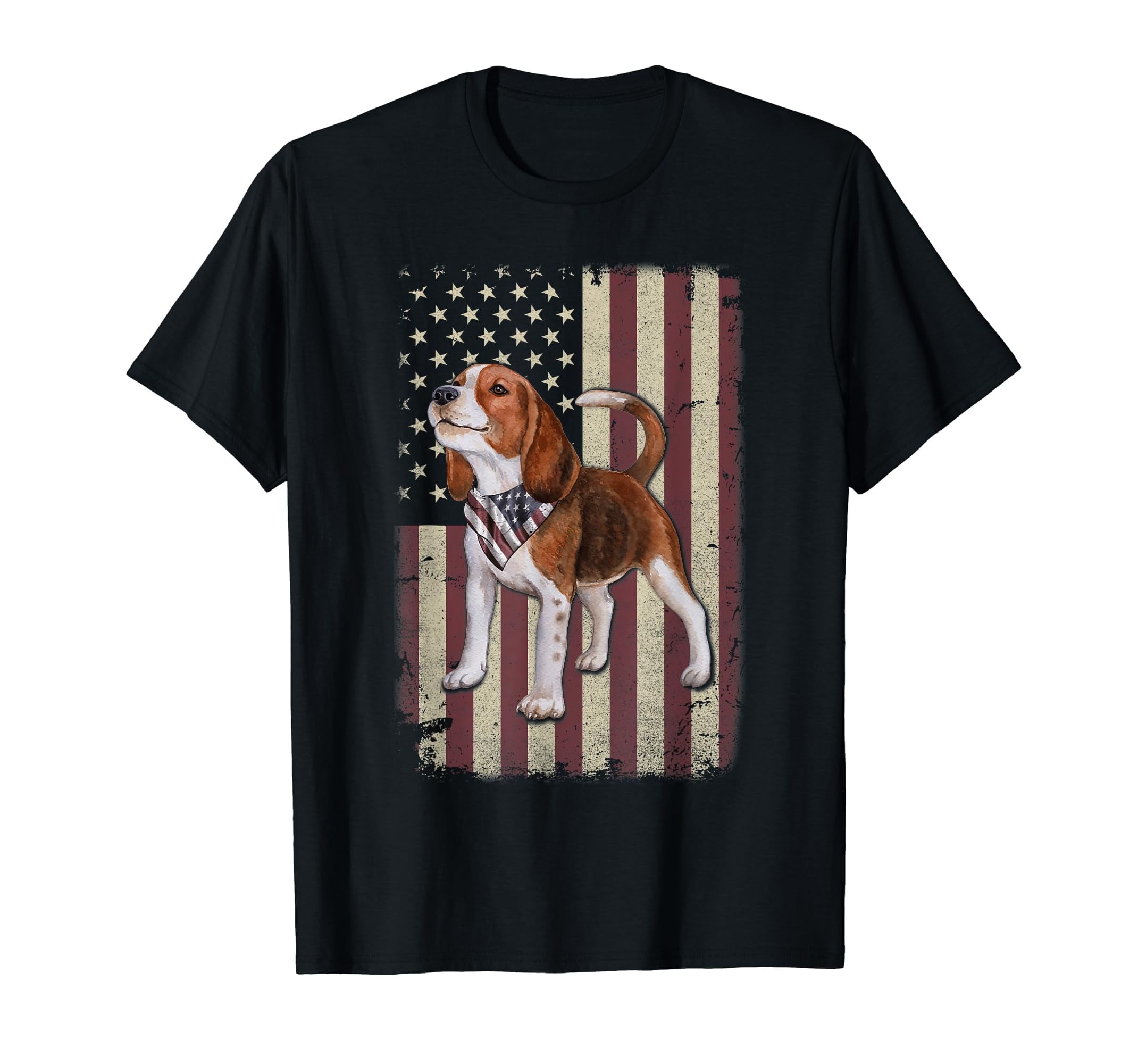 Beagle American Flag Bandana Patriotic 4th Of July Tshirt T-Shirt ...