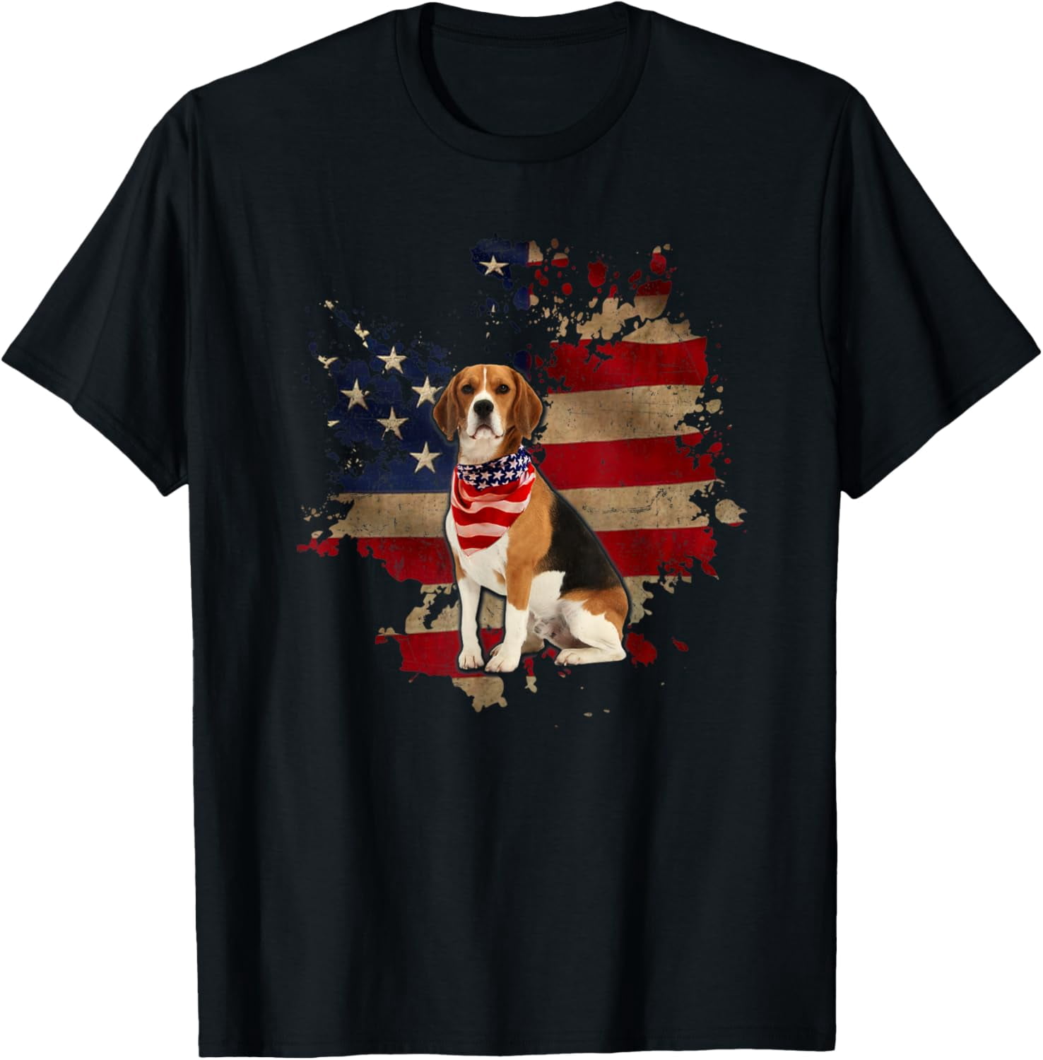 Beagle American Flag Bandana Vintage 4Th Of July T Shirt - Walmart.com