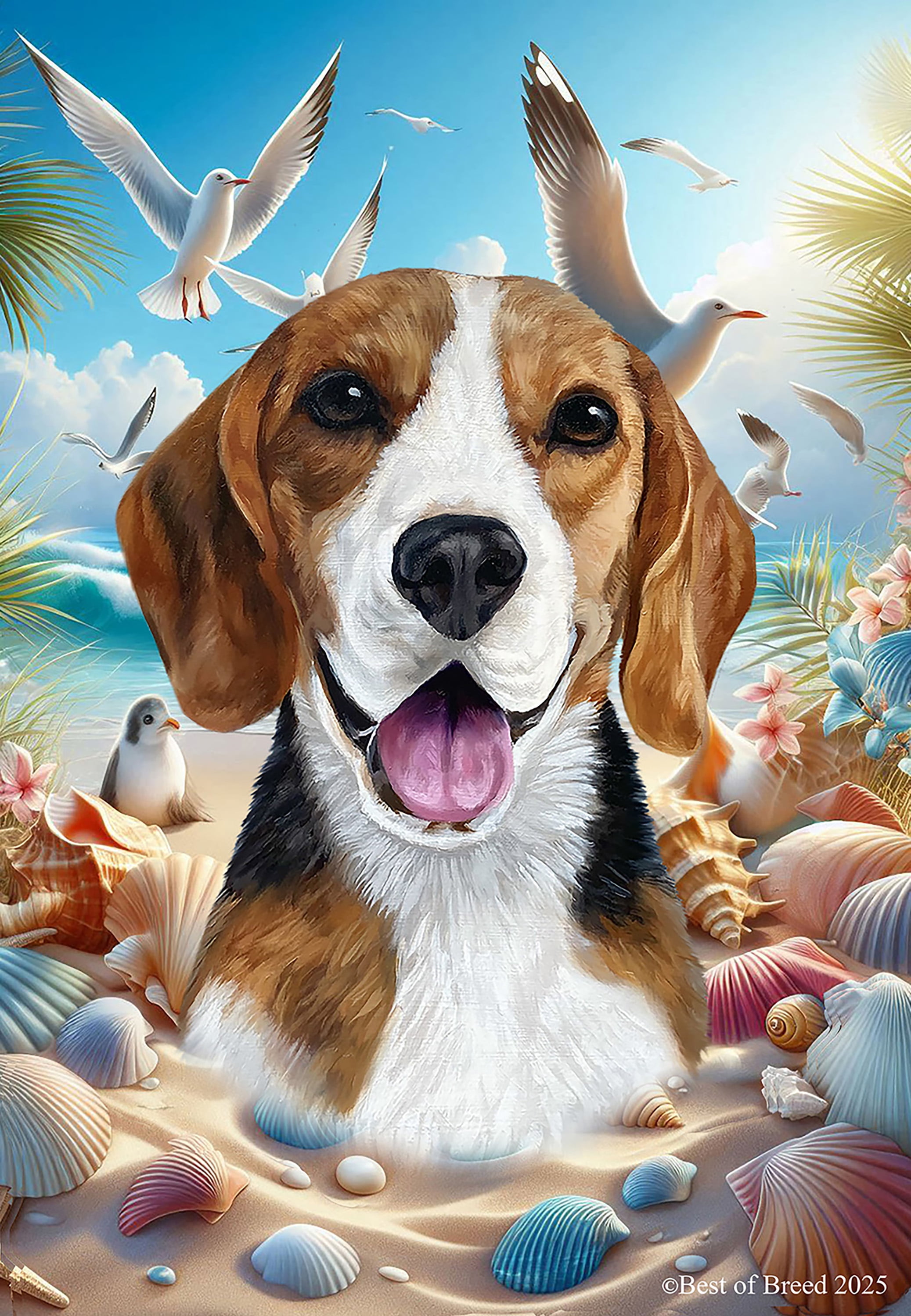Beagle - Best of Breed Summer Beach Outdoor House Flag 28" x 40 ...