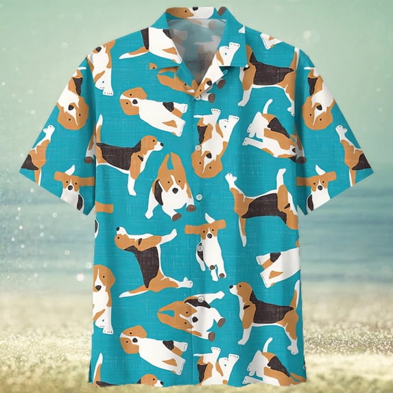 Beagle Blue Unique Design Unisex Hawaiian Shirt - Walmart.com