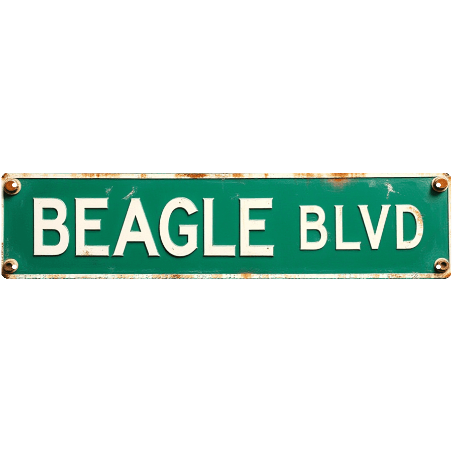 Beagle Blvd Tin Sign - 16x4 Inch - Great for Pet Room, Garage, Man Cave ...