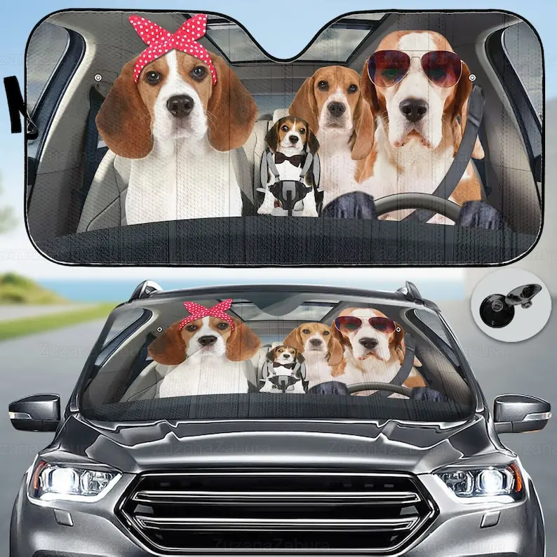 Beagle Car Sun Shade Beagle Auto SunShade SunShade Car ration Beagle ...