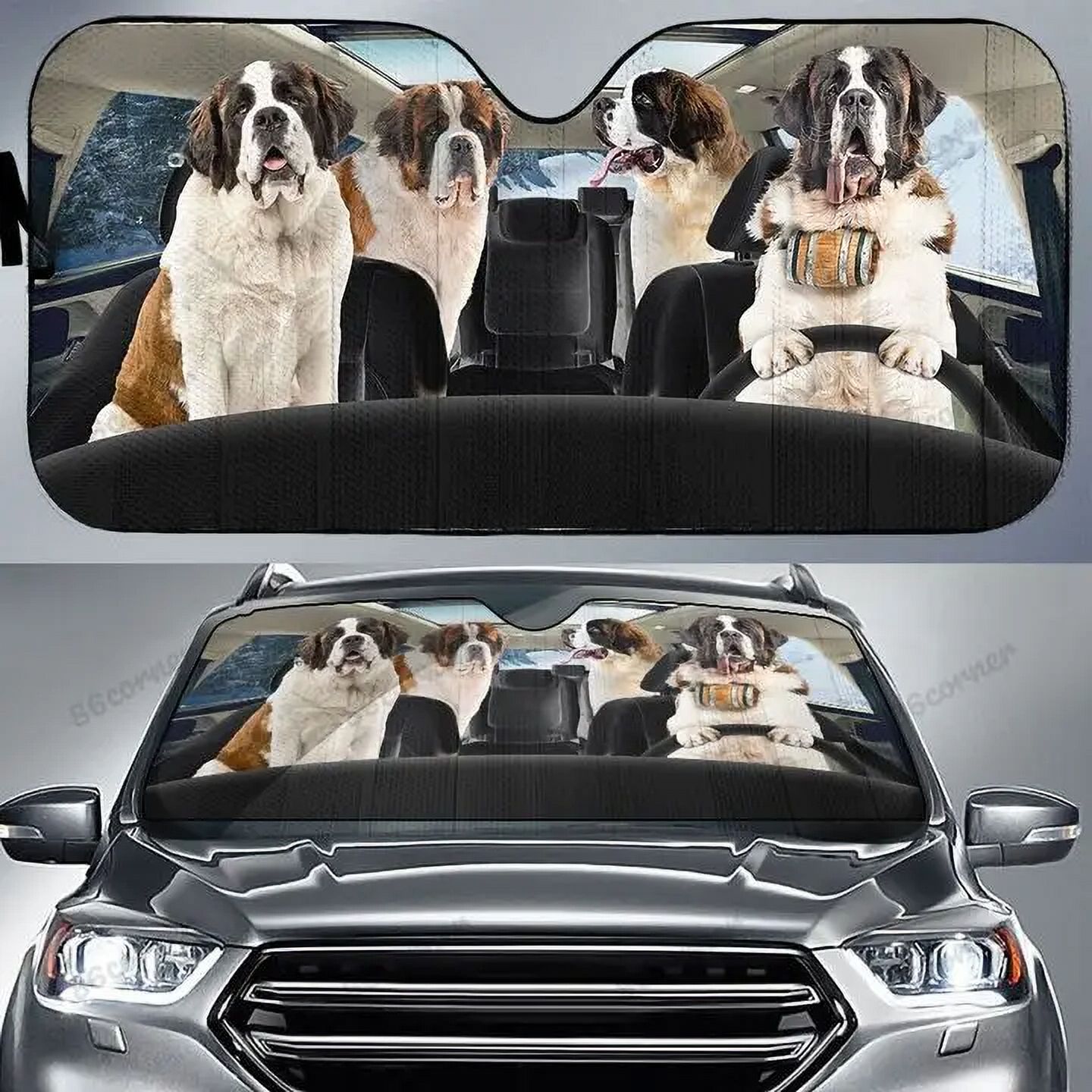 Beagle Car Sun Shade Beagle Windshield Dogs Family Sunshade Dogs Car ...