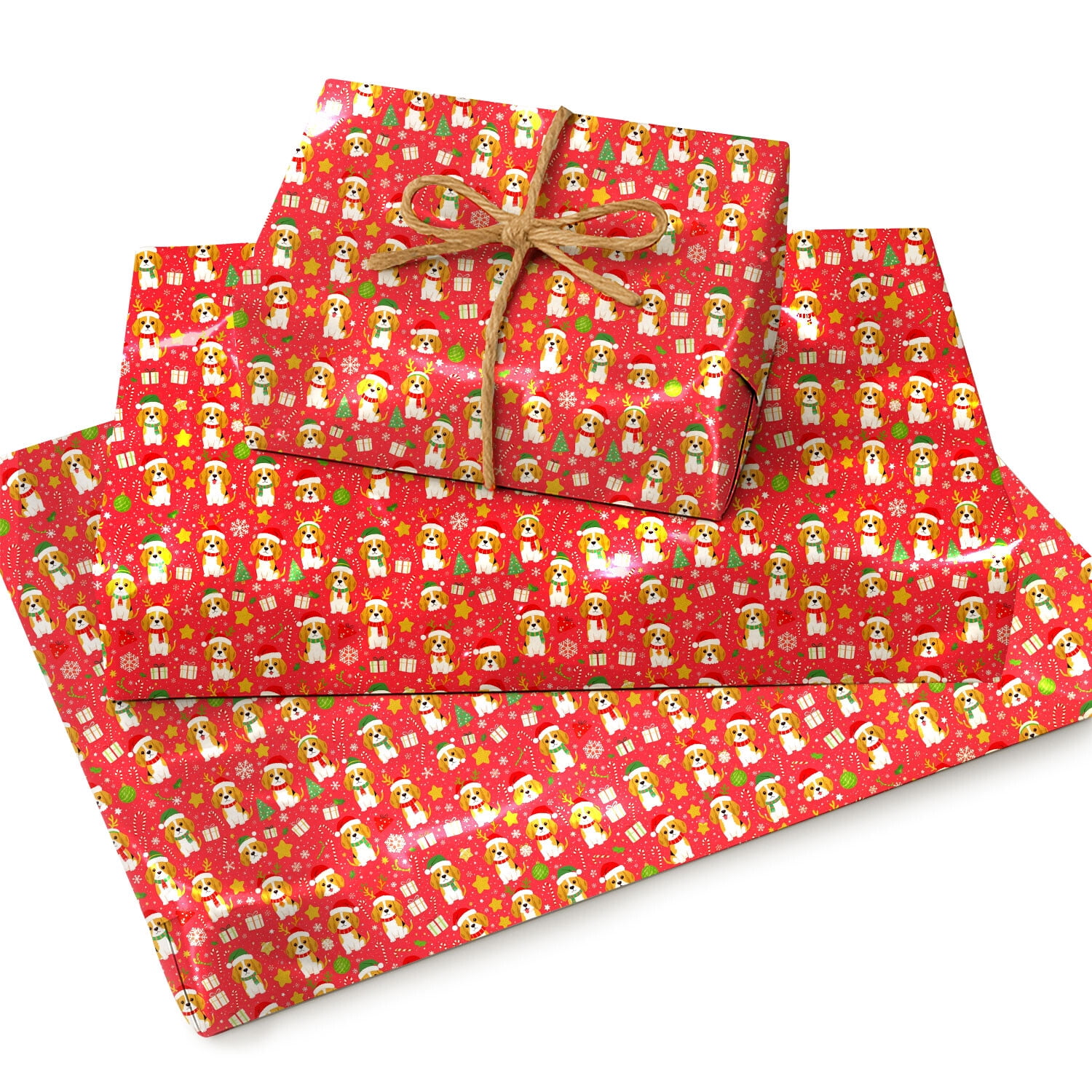 Beagle Christmas Wrapping Paper Rolls, Beagle Holiday Gift Wrapping ...