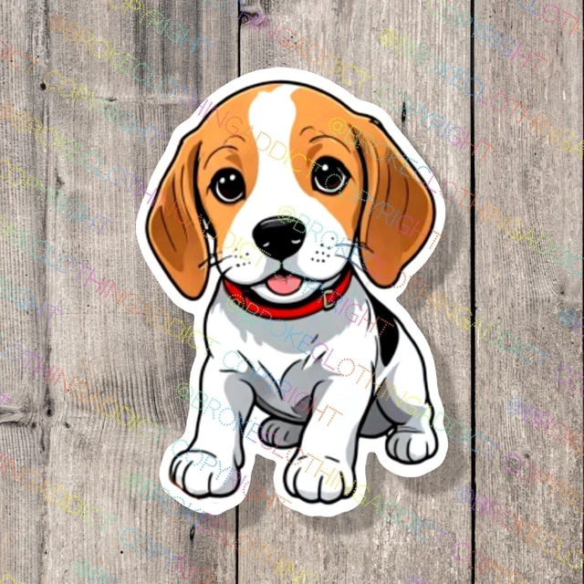 Beagle Cute Dog Puppy Vinyl Sticker Laptop Sticker Water Bottle Sticker ...