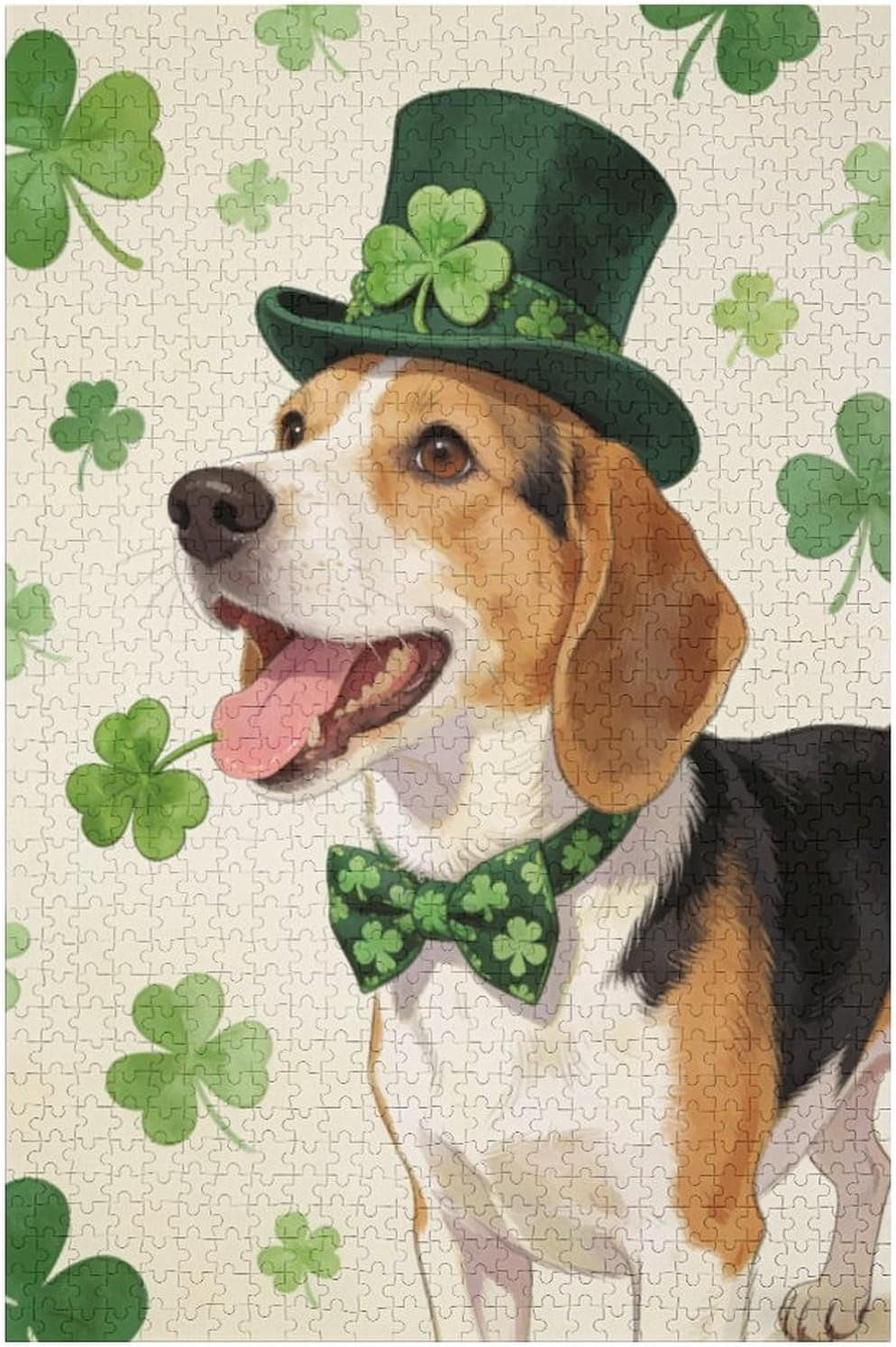 Beagle Dog 500 Pieces Jigsaw Puzzle for Adults, St. Patrick’s Day Pet ...