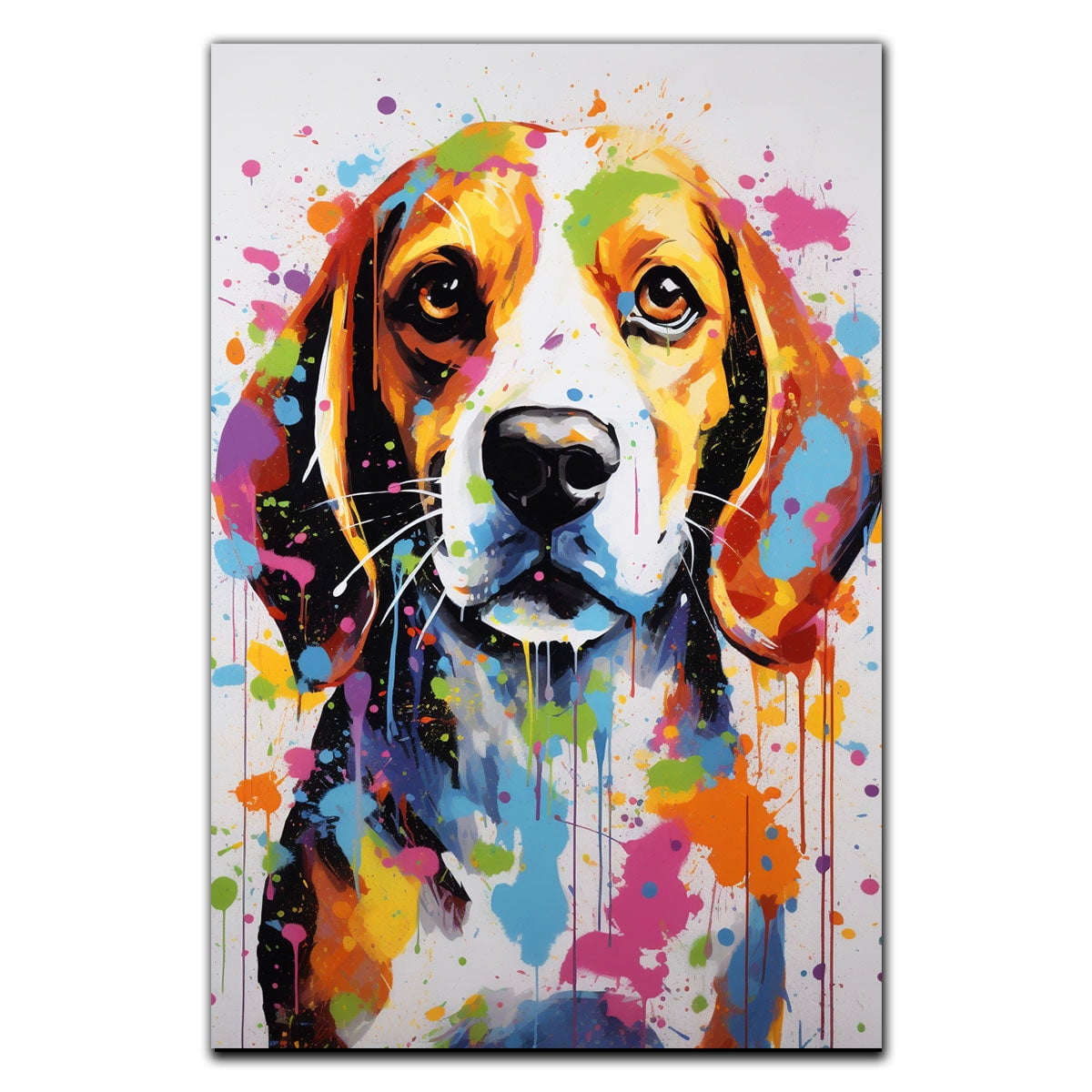 Beagle Dog Art Print Canvas, Wall art Painting Decor, Watercolor Art ...