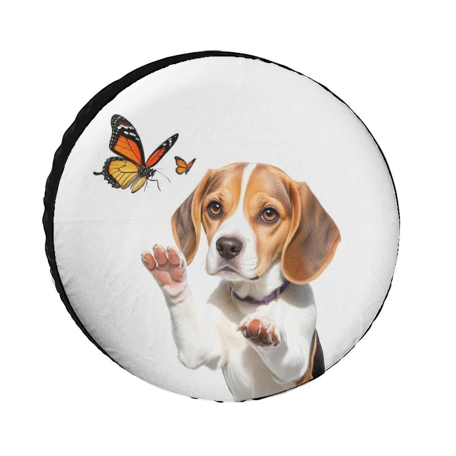 Beagle Dog With Butterfly Printed Potable Polyester Universal Spare ...