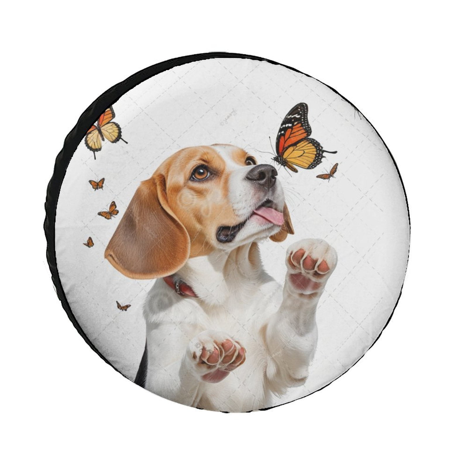 Beagle Dog With Butterfly Spare Tire Cover Wheel Protectors ...