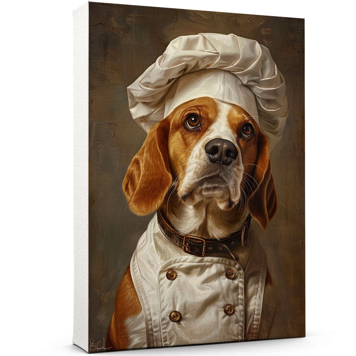 Beagle Dog Chef Poster, Beagle Dog Cooking Food Canvas Print for ...