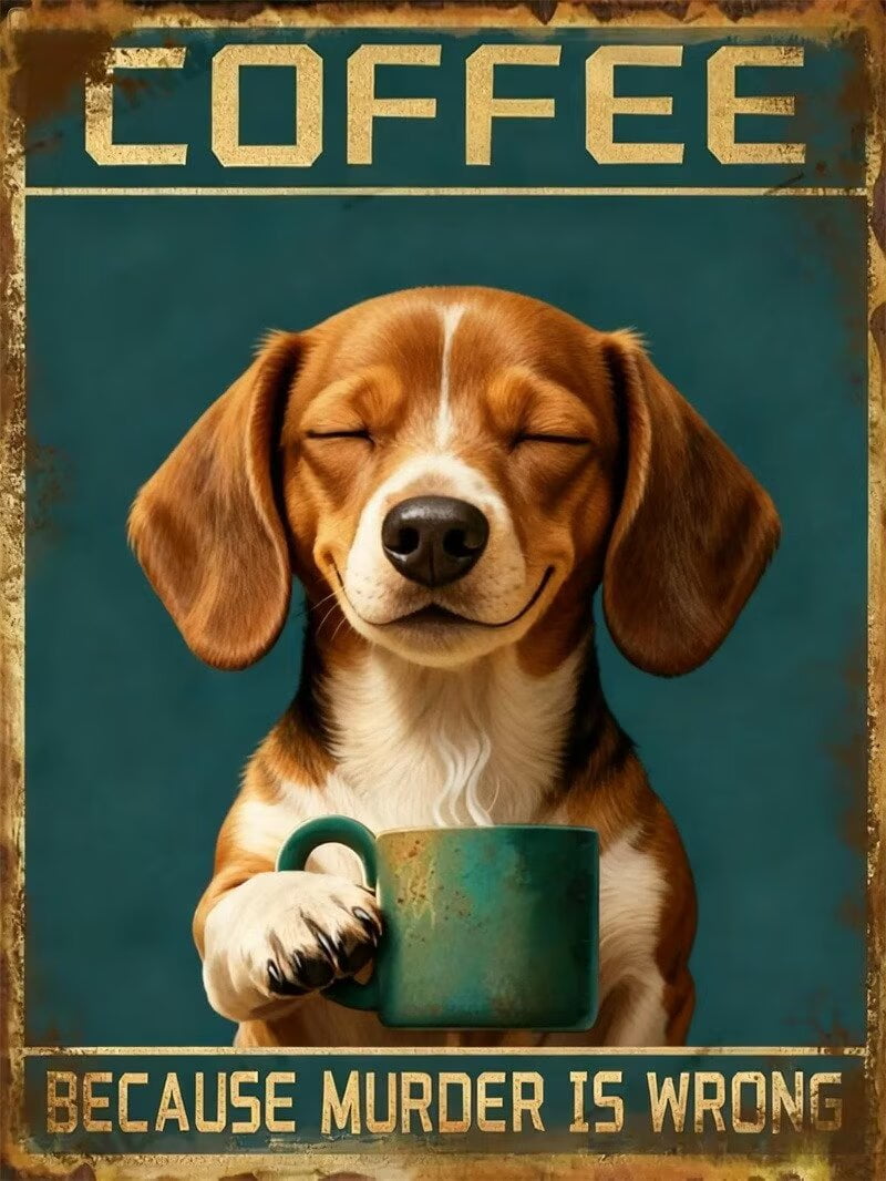 Beagle Dog Coffee Diamond Art Kits for Adults Beginners Because Murder ...