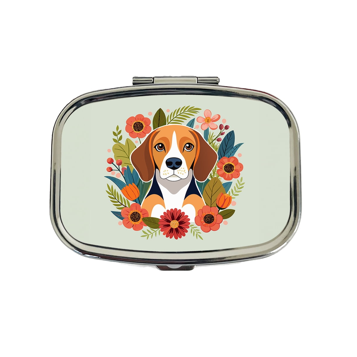 Beagle Dog Floral Flowers Small Travel Handbag Pill Box Case - Walmart.com