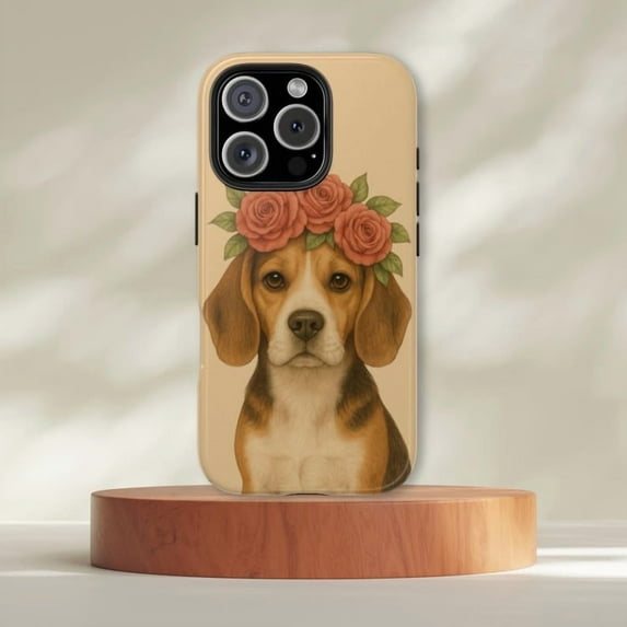 Beagle Dog Floral Rose Crown Coquette Sketch Cute G373 Compatible Phone ...