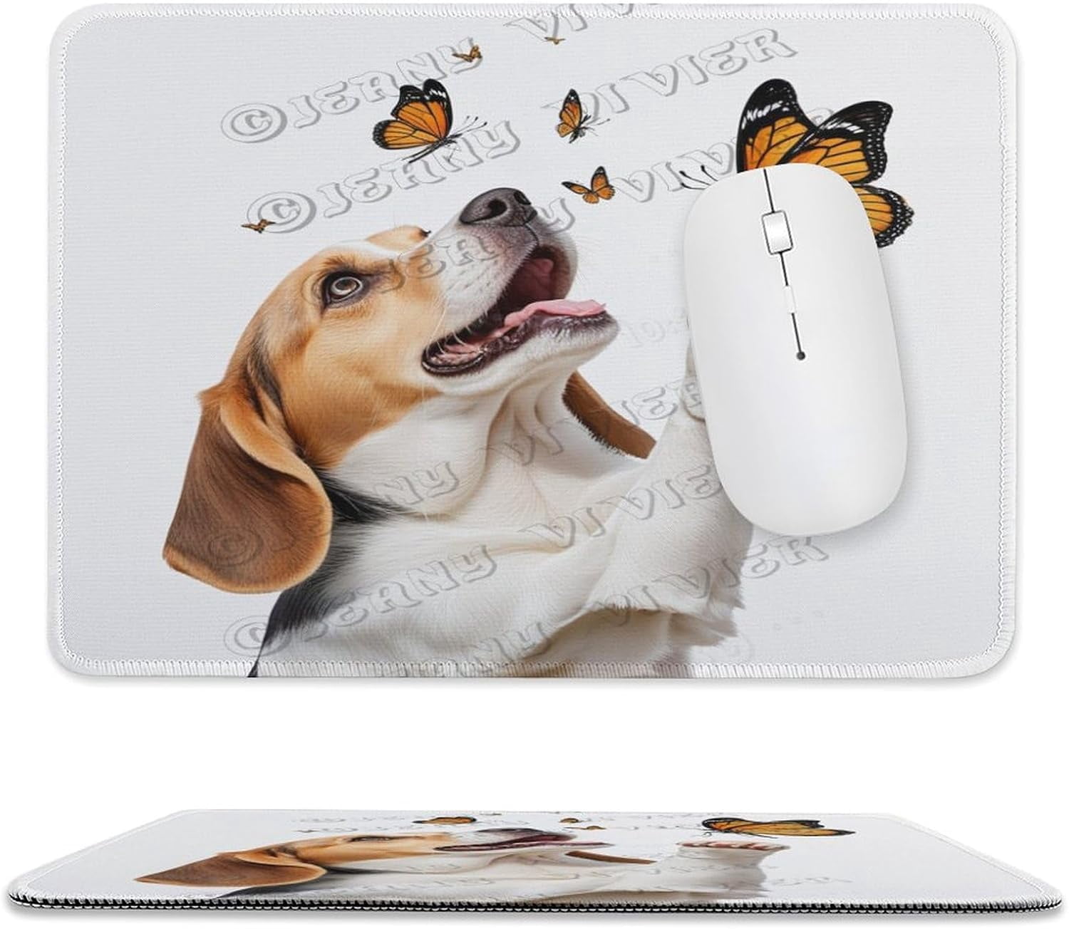 Beagle Dog Mouse Pad 8"x10", Non-Slip Rubber Base Dog Decorative Gaming ...