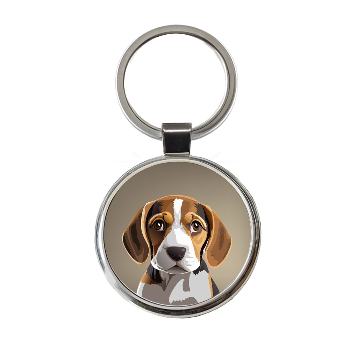 Beagle Dog Staring Metal Round Keychain - Walmart.com