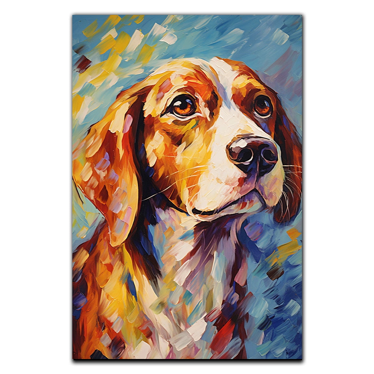 Beagle Dog Starry Night Van Gogh Wall Art Canvas for Living Room Oil ...