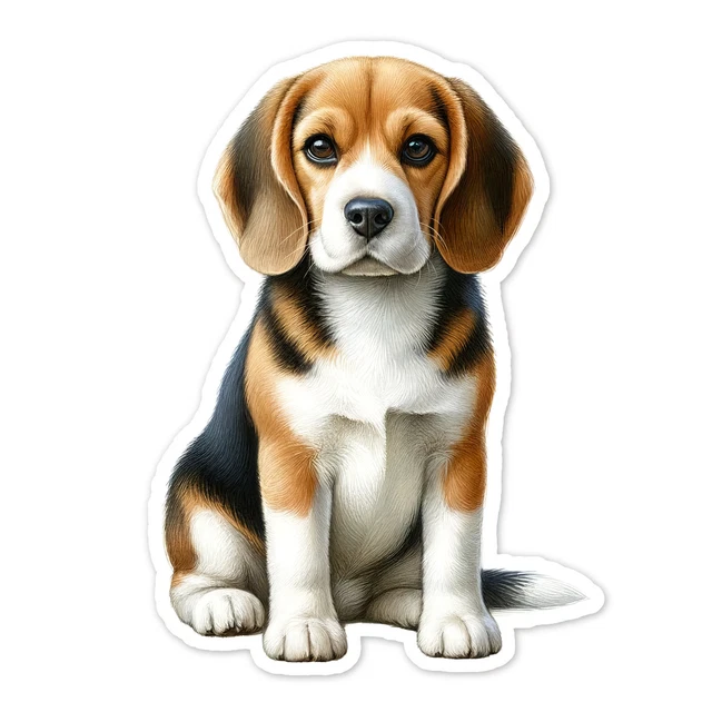 Beagle Dog Sticker, Water Resistant, Laptop, Water Bottle ...
