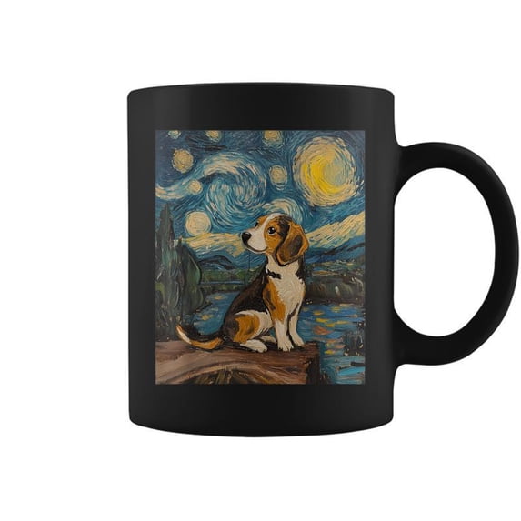 Beagle Dog Van Gogh Style Starry Night Graphic Coffee Mugs - Walmart.com