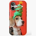 Beagle Dog Wearing Festive Holiday Hat Artwork Phone Case for iPhone 17 ...