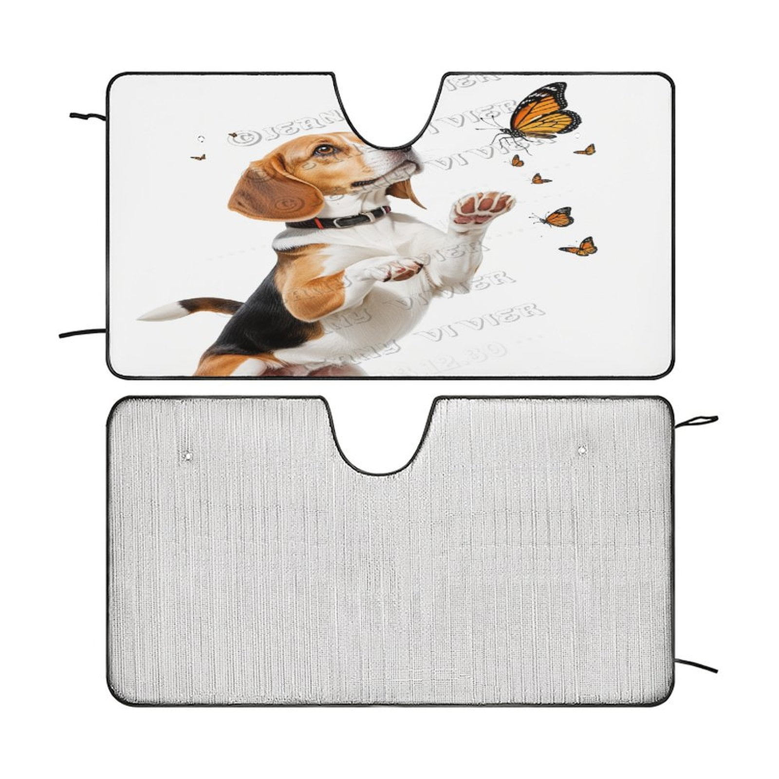 Beagle Dog Windshield Sun Shade - Fold-able Car Front Window Sunshade ...