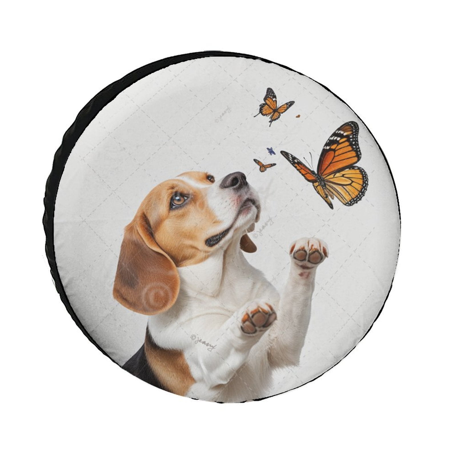 Beagle Dog With Butterfly Spare Tire Cover Weatherproof Wheel ...