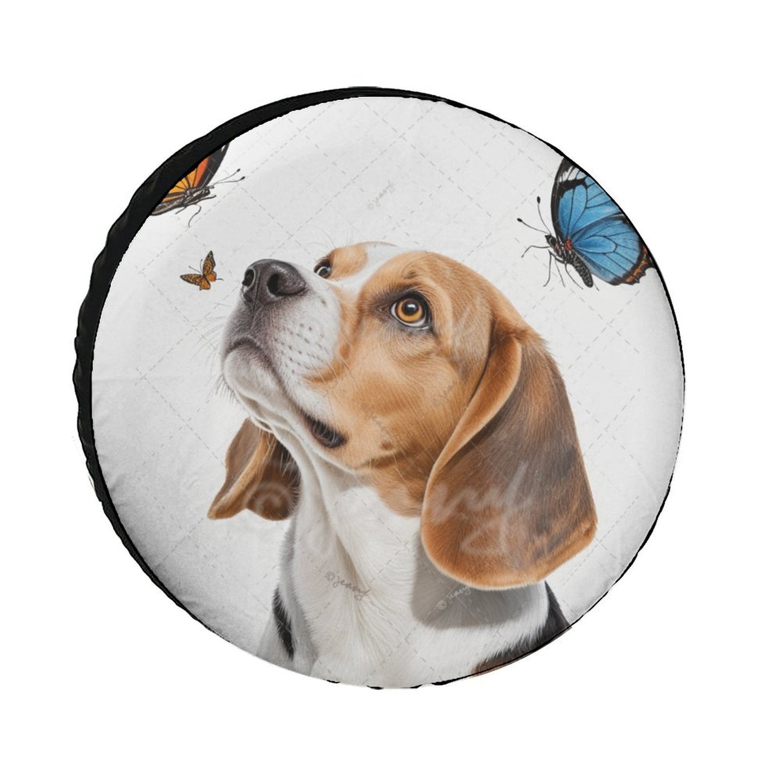 Beagle Dog With Butterfly Spare Tire Cover Wheel Covers Weatherproof ...