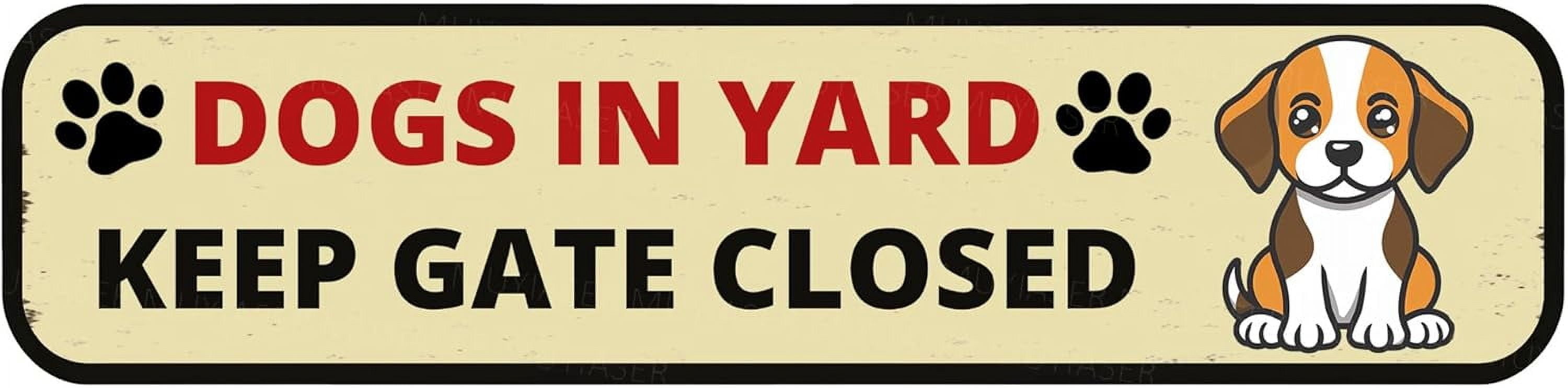 Beagle Dog In Yard Keep Gate Closed Sign Vintage Sign Metal Tin Signs Aluminum Sign for Kitchen ...