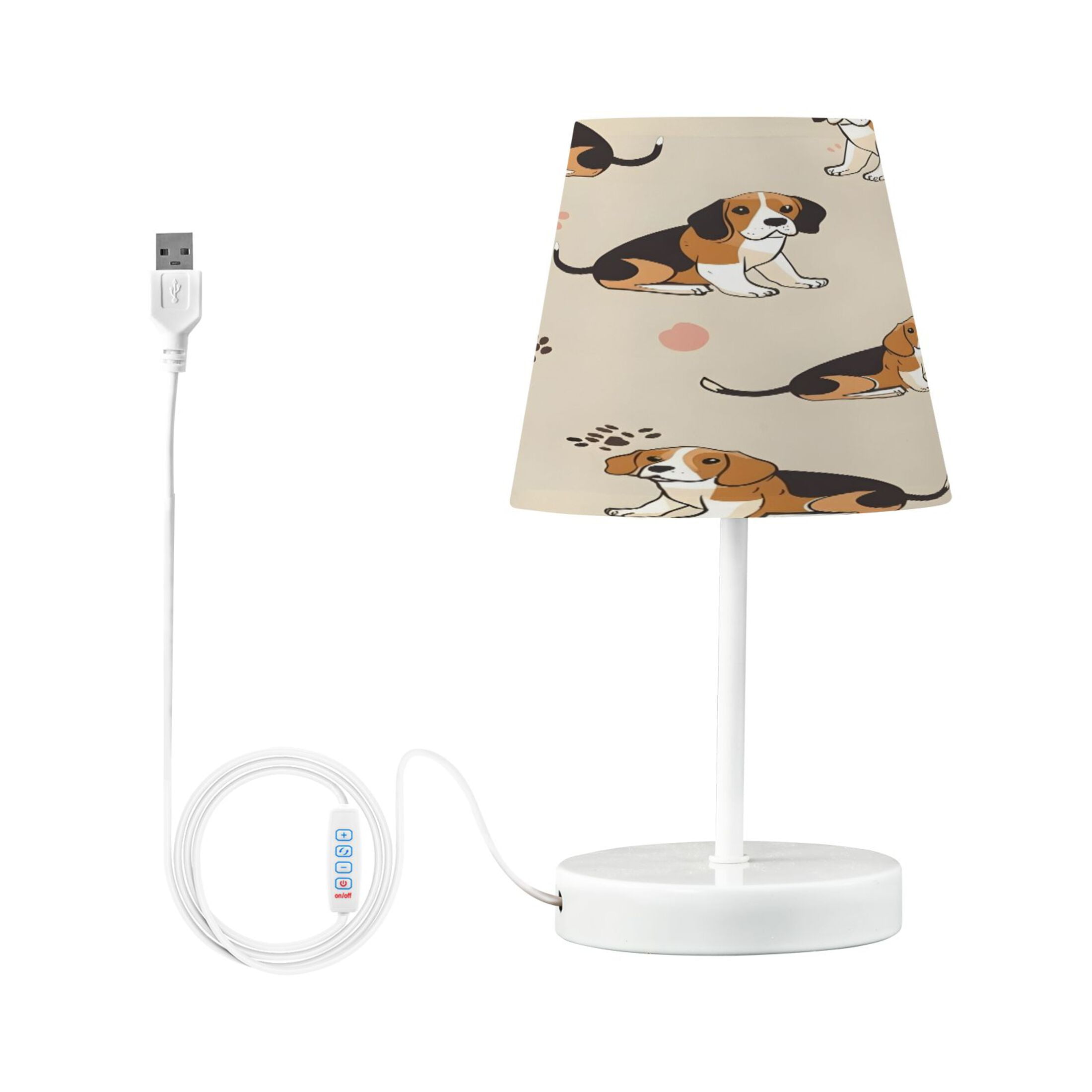 Beagle Dog and Paw Desk Lamp LED Table Nightstand Lamps with 3 Color ...