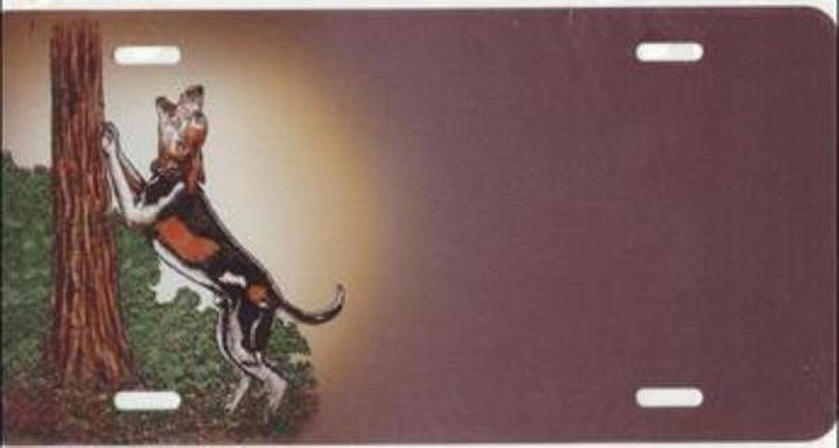 Beagle Dog by Tree Airbrush License Plate Free Names on this Air Brush ...