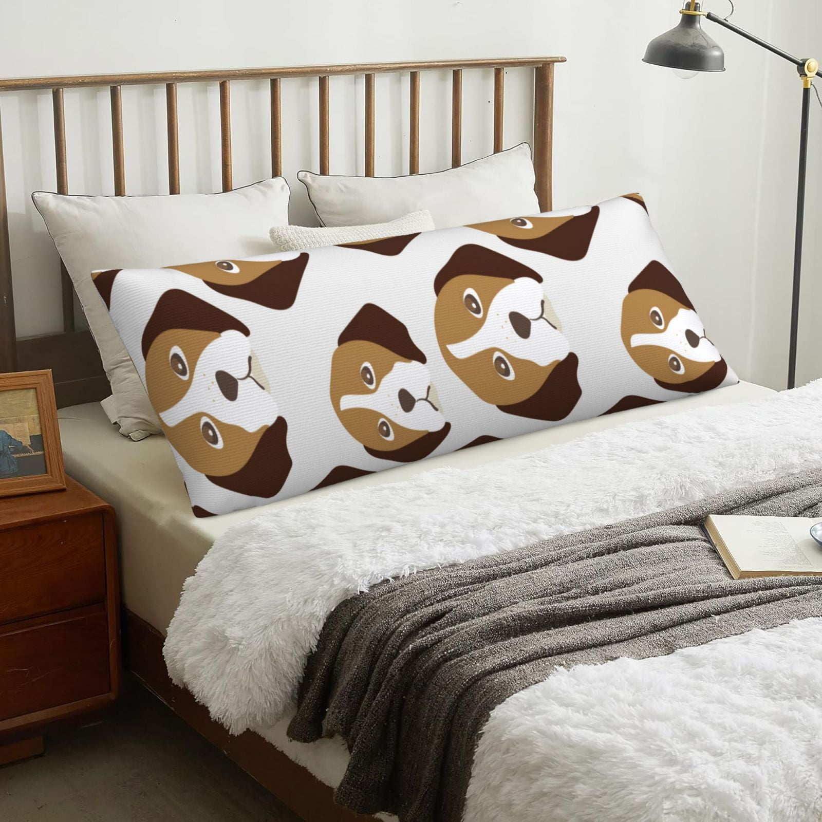 Beagle Dog cartoon Body Pillow Cover, Long Pillow Cover with Zipper ...