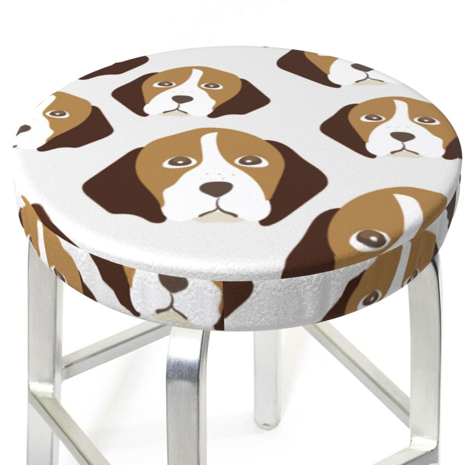 Beagle Dog cartoon Round Bar Stool Covers, Soft Velvet Bar Stool Seat ...
