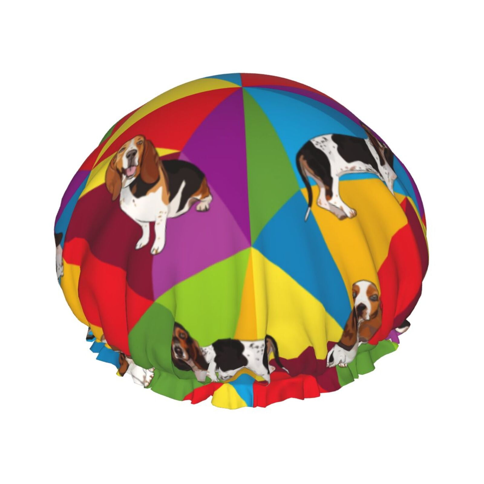 Beagle Dog colorful Shower Cap, Reusable Bath Hair Hat for all Hair ...