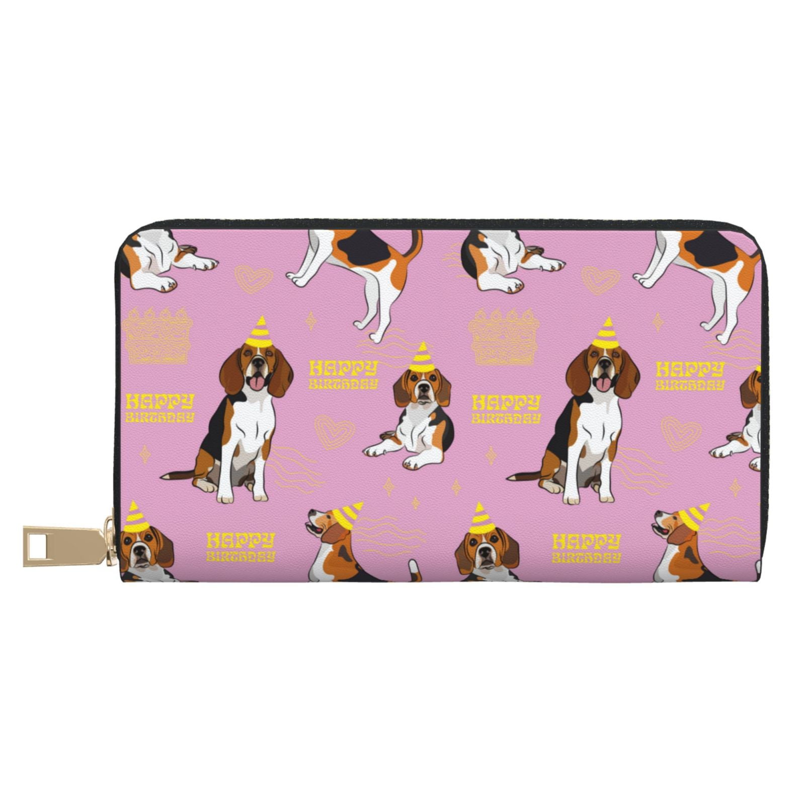 Beagle Dog happy birthday Wallet Women, Leather Bifold Multi Card ...