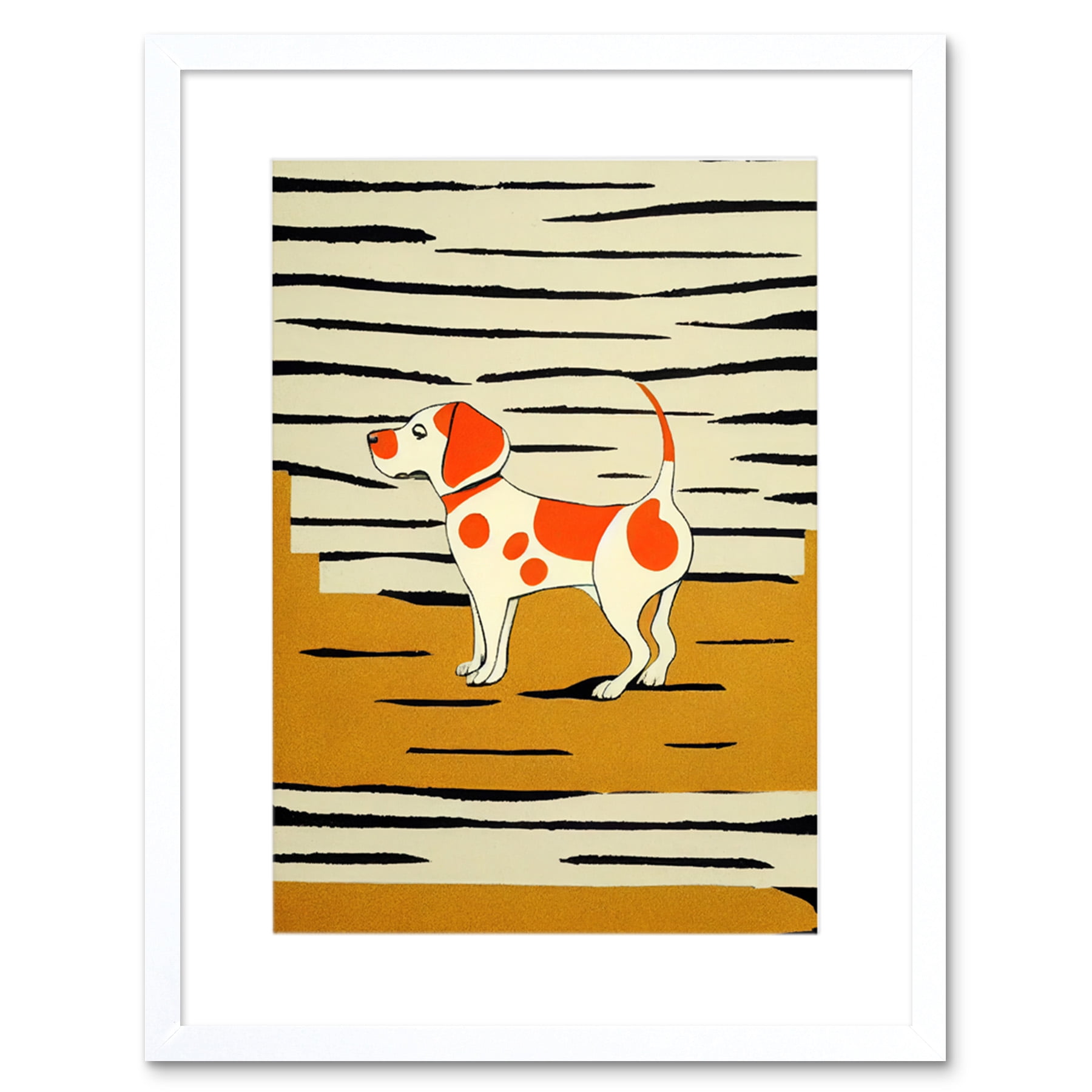 Beagle Dog illustration Springer Orange on Mustard Spaniel Artwork ...