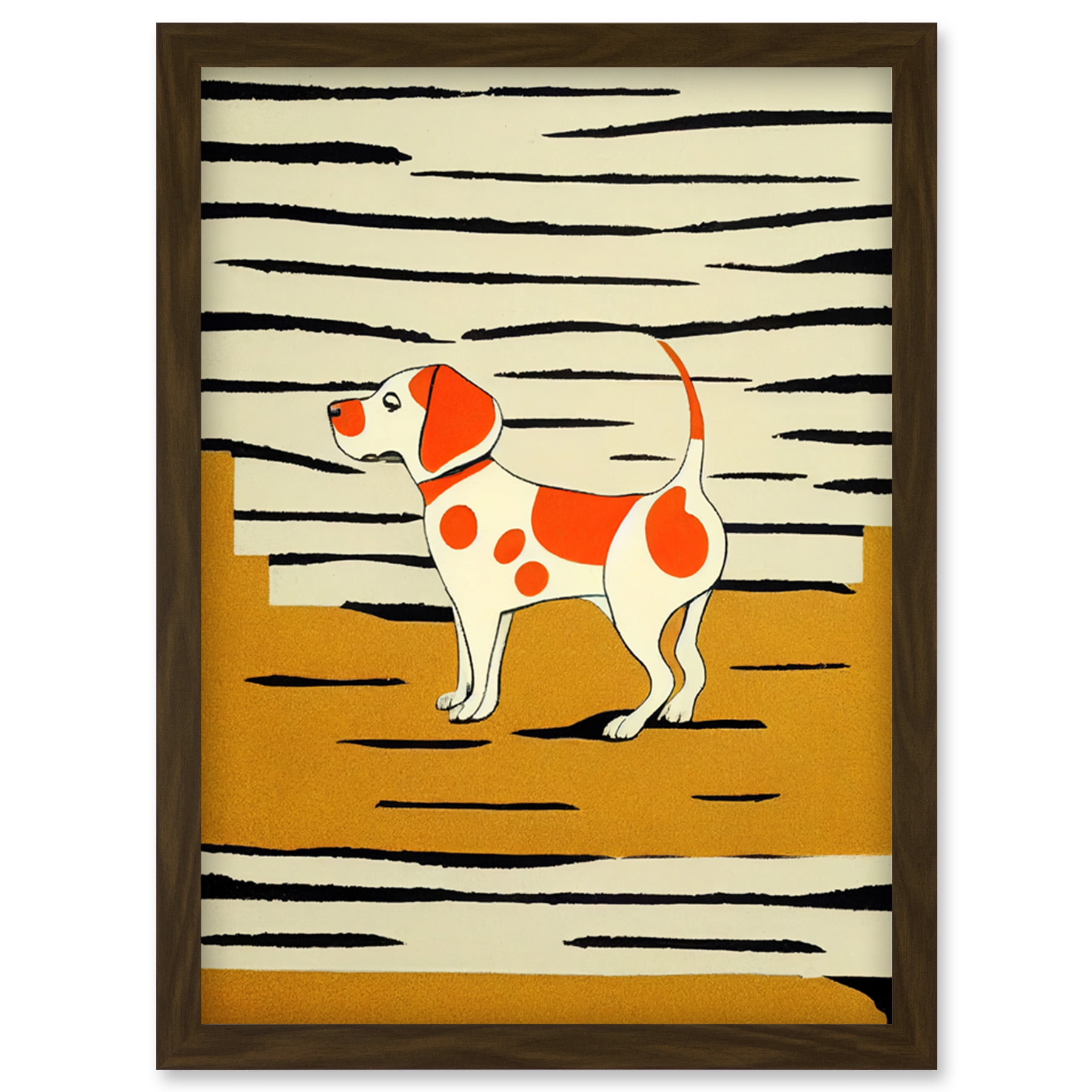 Beagle Dog illustration Springer Orange on Mustard Spaniel Artwork ...