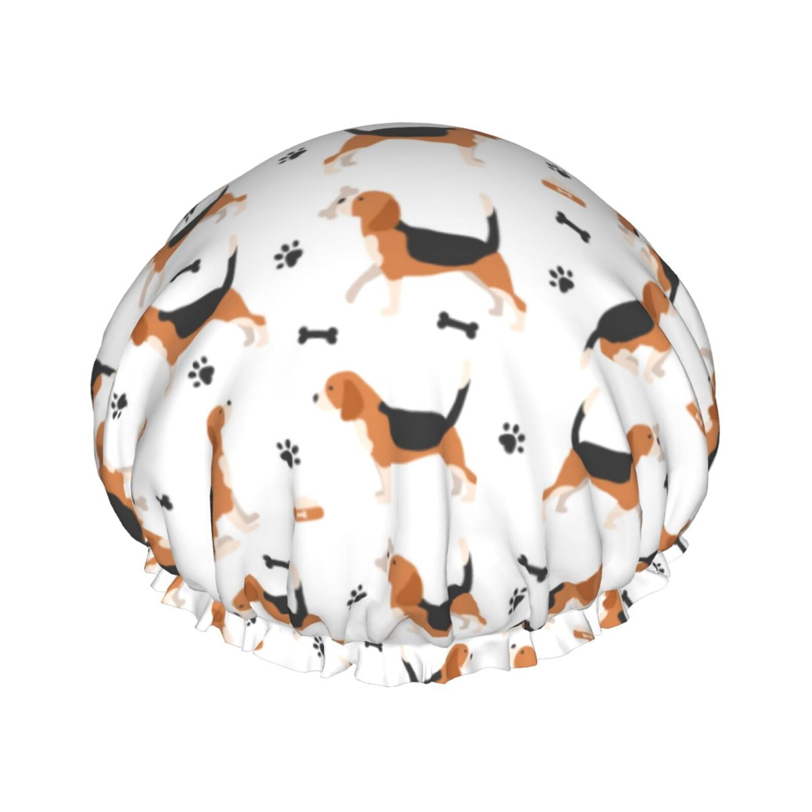 Beagle Dog puppy Double Layers Shower Cap, Reusable Waterproof Shower ...