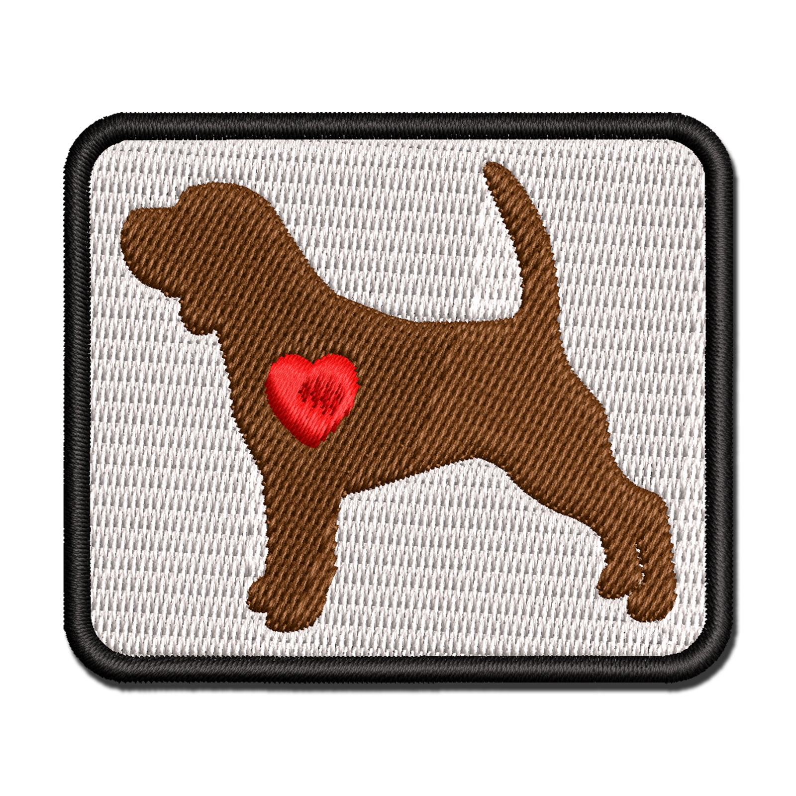 Beagle Dog with Heart Applique Multi-Color Embroidered Iron-On Patch ...