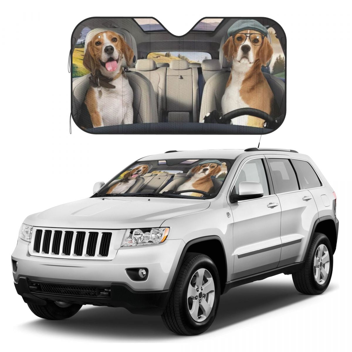 Beagle Dogs Custom Car Sunshades Reflector Anti Uv Custom Funny Car ...