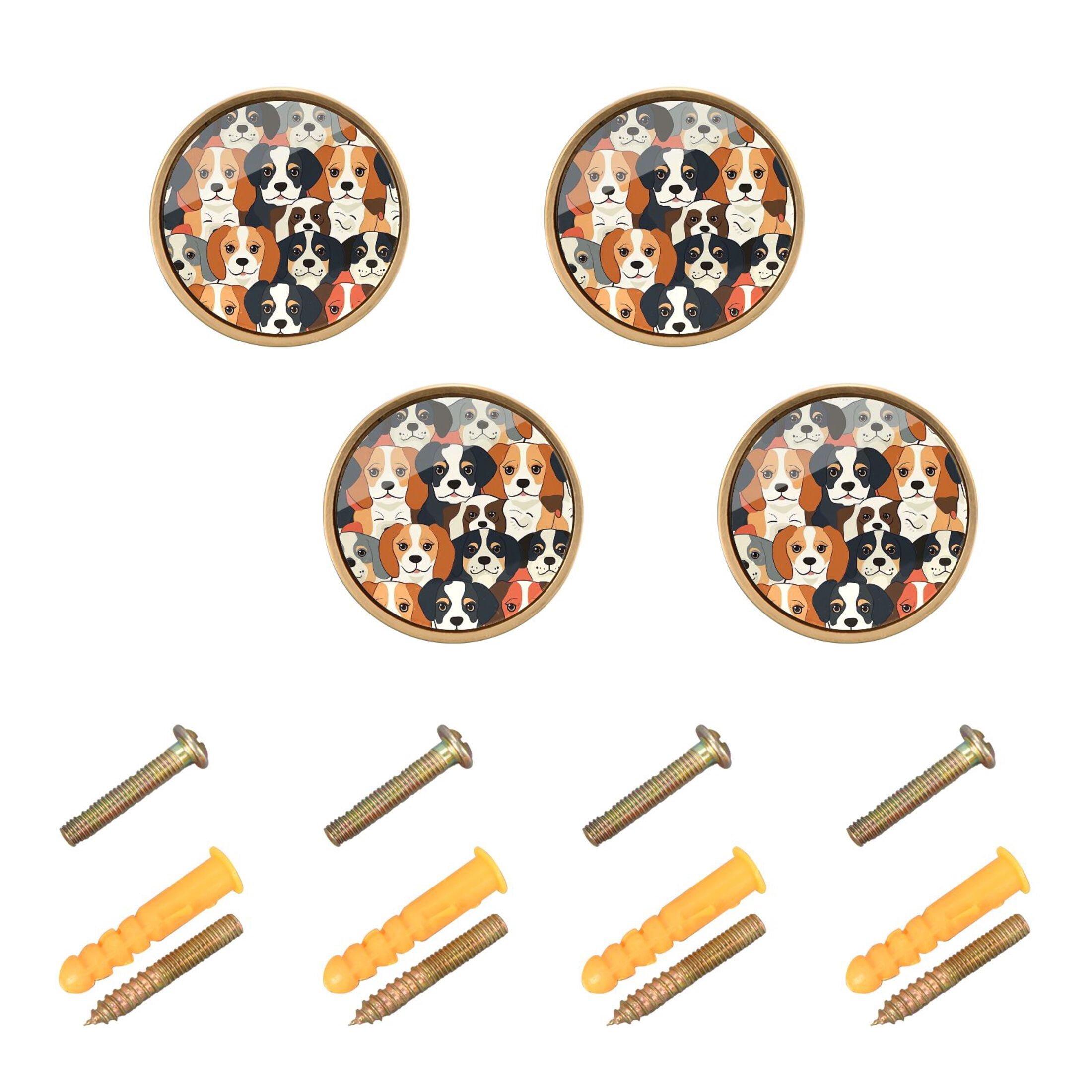 Beagle Dogs Face Cabinet Knobs Sets Kitchen Pulls Dresser Drawer ...