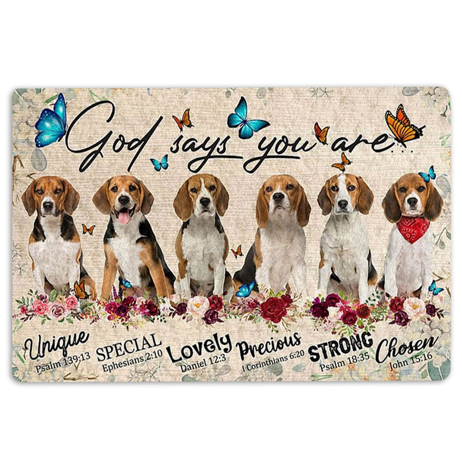 Beagle Door Mat Beagles Dog God Says You Are Unique Gifts For Dog Lover ...