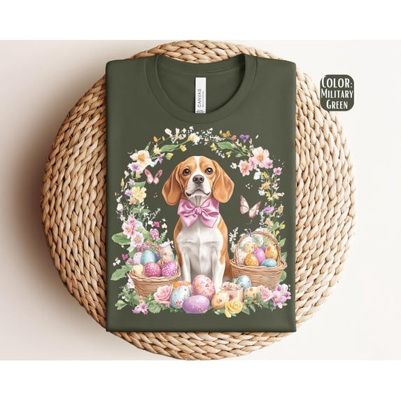 Beagle Easter TShirt Floral Dog Mom Shirt - Walmart.com
