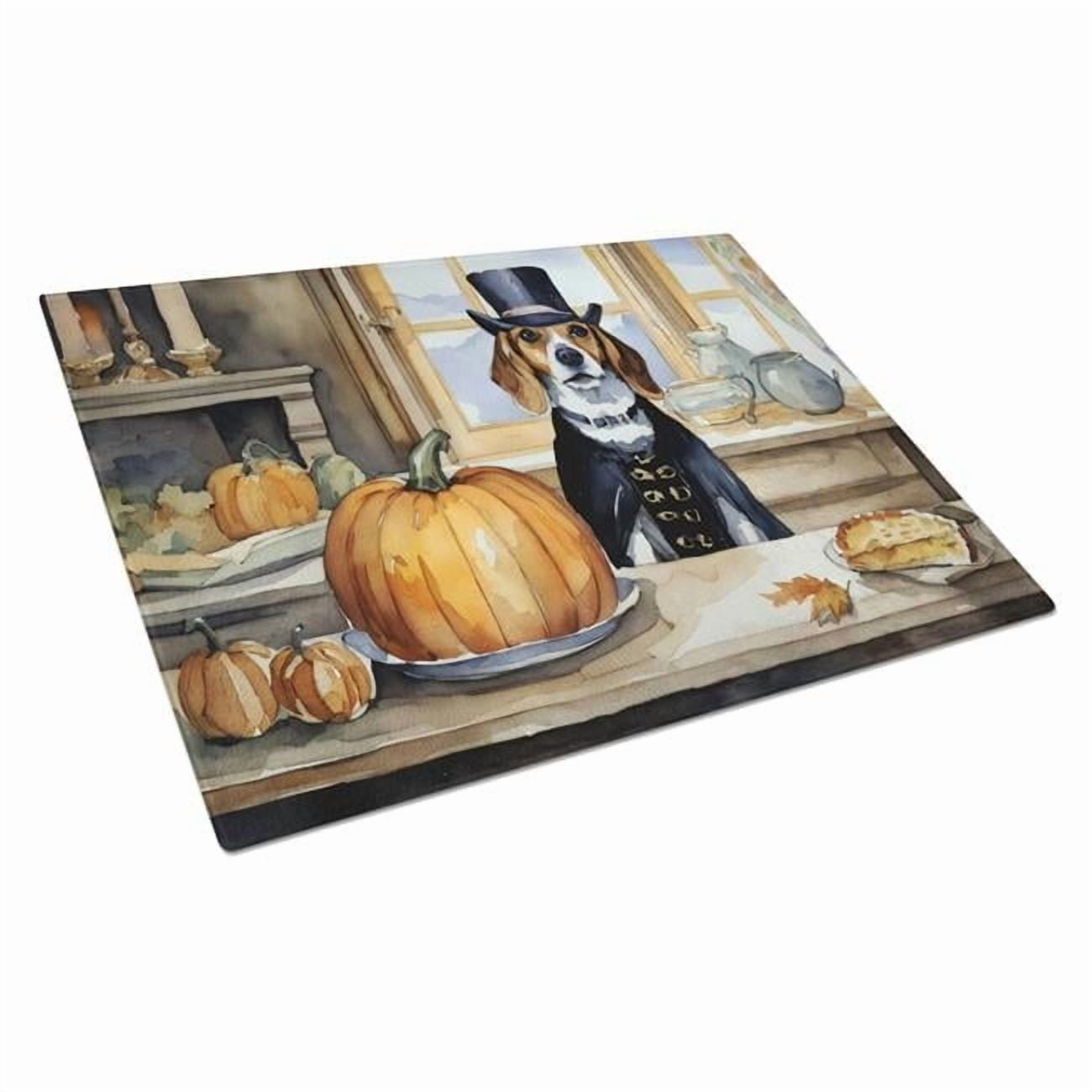 Beagle Fall Kitchen Pumpkins Glass Cutting Board Large 12 in x 15 in ...