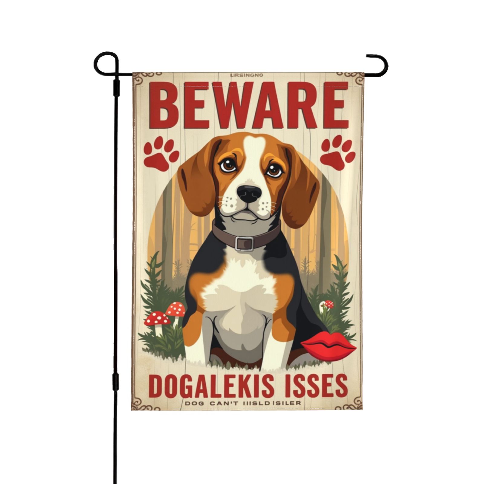 Beagle Funny Flags Dog Garden Flags 12.5x18 Double Sided, BEWARE OF DOG ...