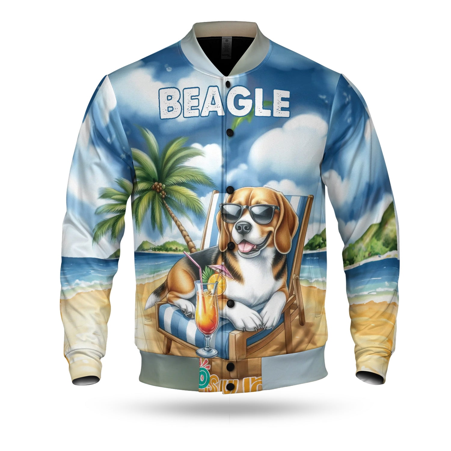Beagle Hello Summer Beach Theme with Sunglasses and Tropical Cocktail ...
